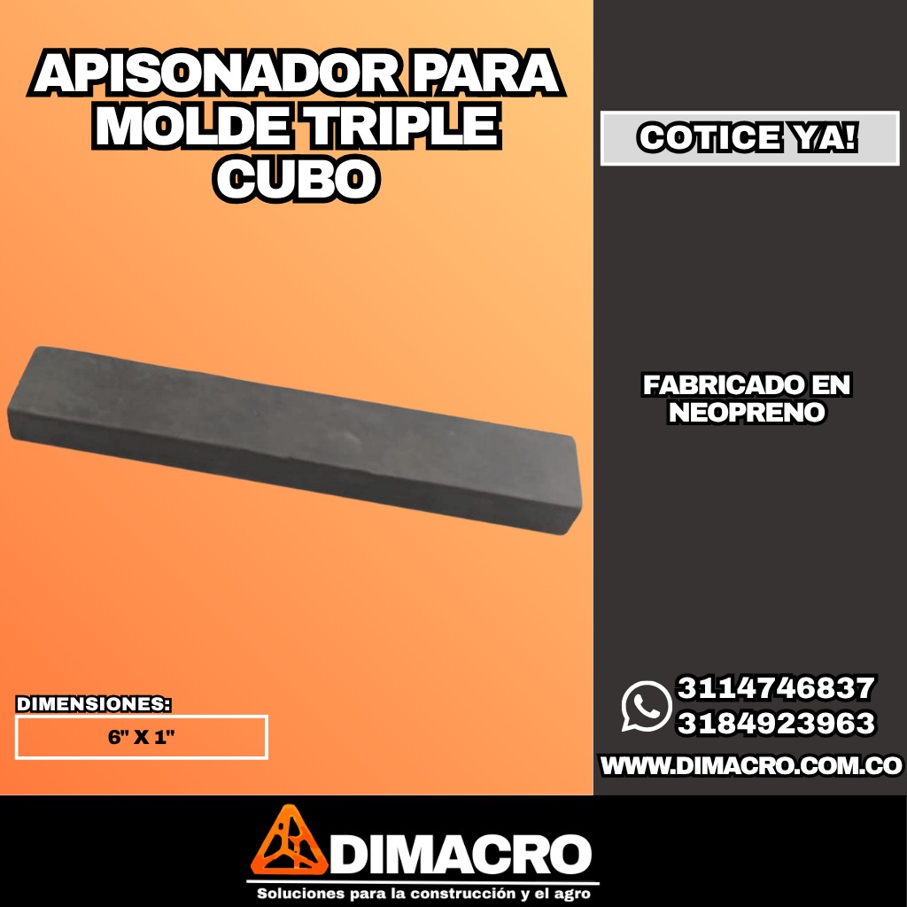 Venta de apisonador para molde triple cubo en Colombia Aquí
